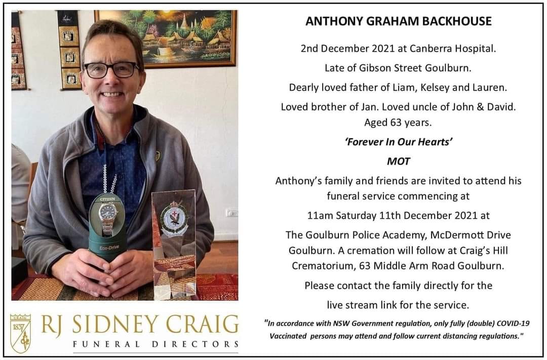 Anthony Graham BACKHOUSE – Australian Police